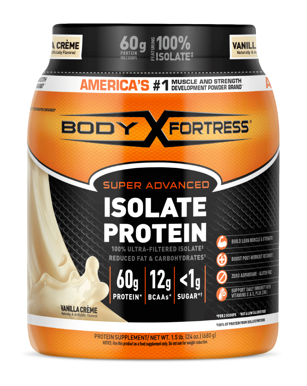 Super Advanced Isolate Protein Powder, Vanilla – Body Fortress