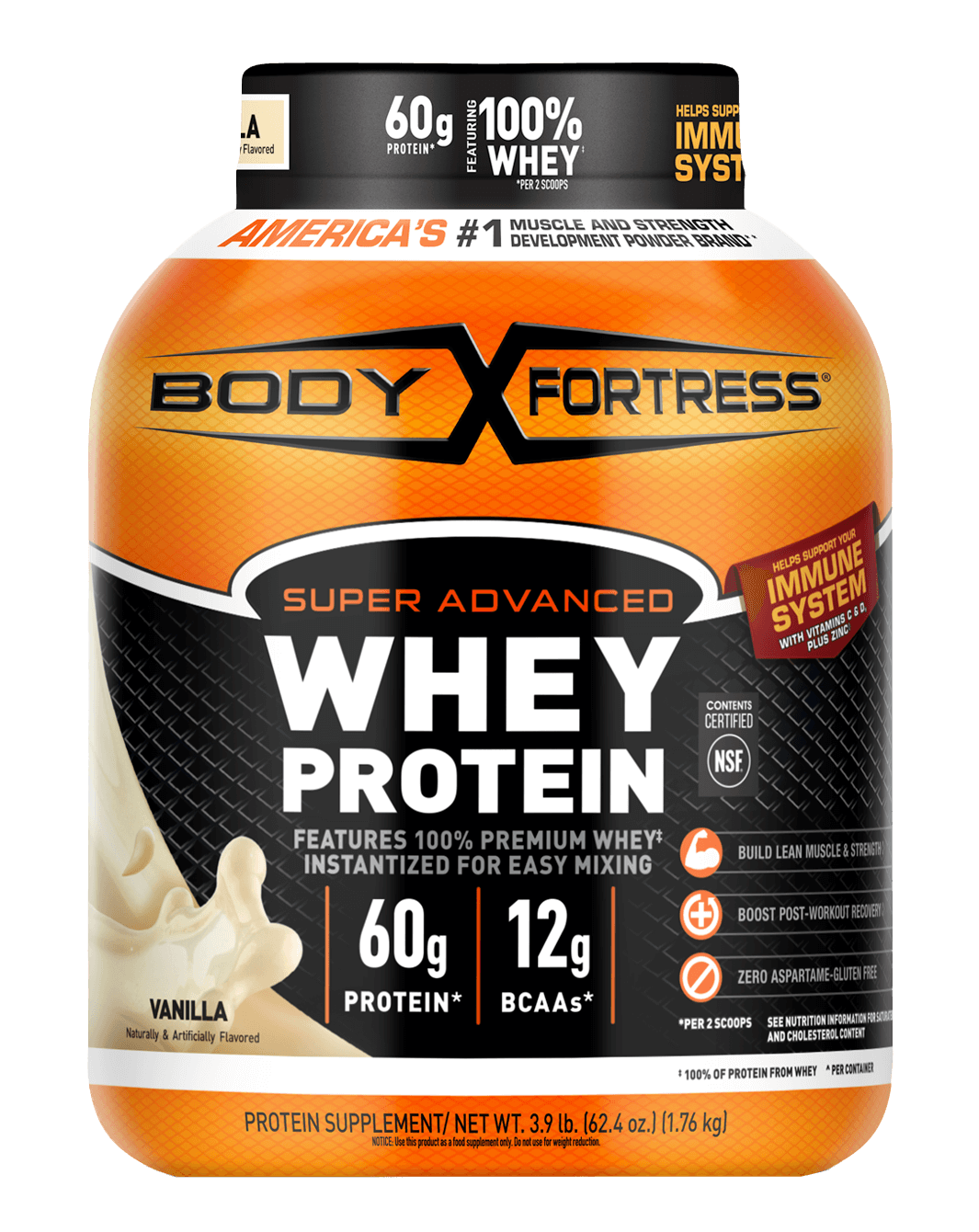 Super Advanced Whey, Premium Protein Powder, Vanilla – Body Fortress